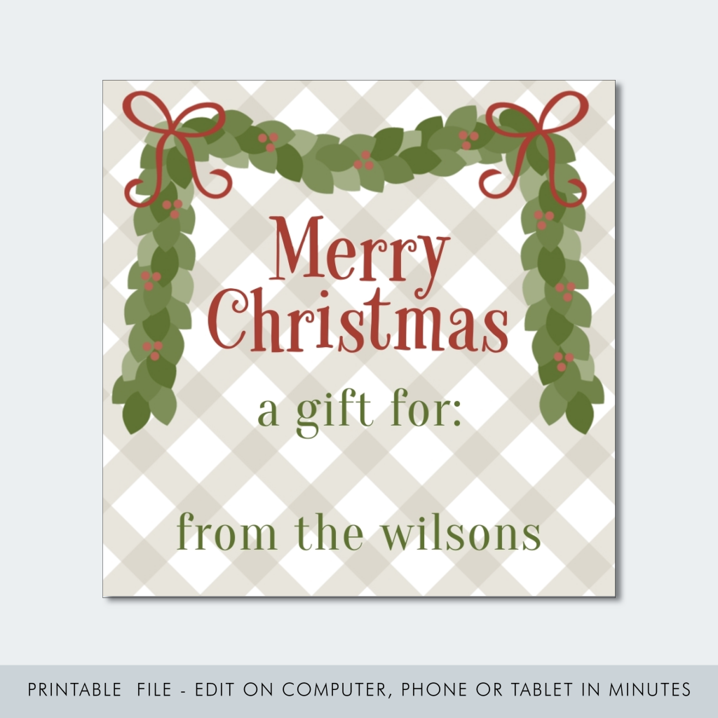 Bow Garland Gift Tag